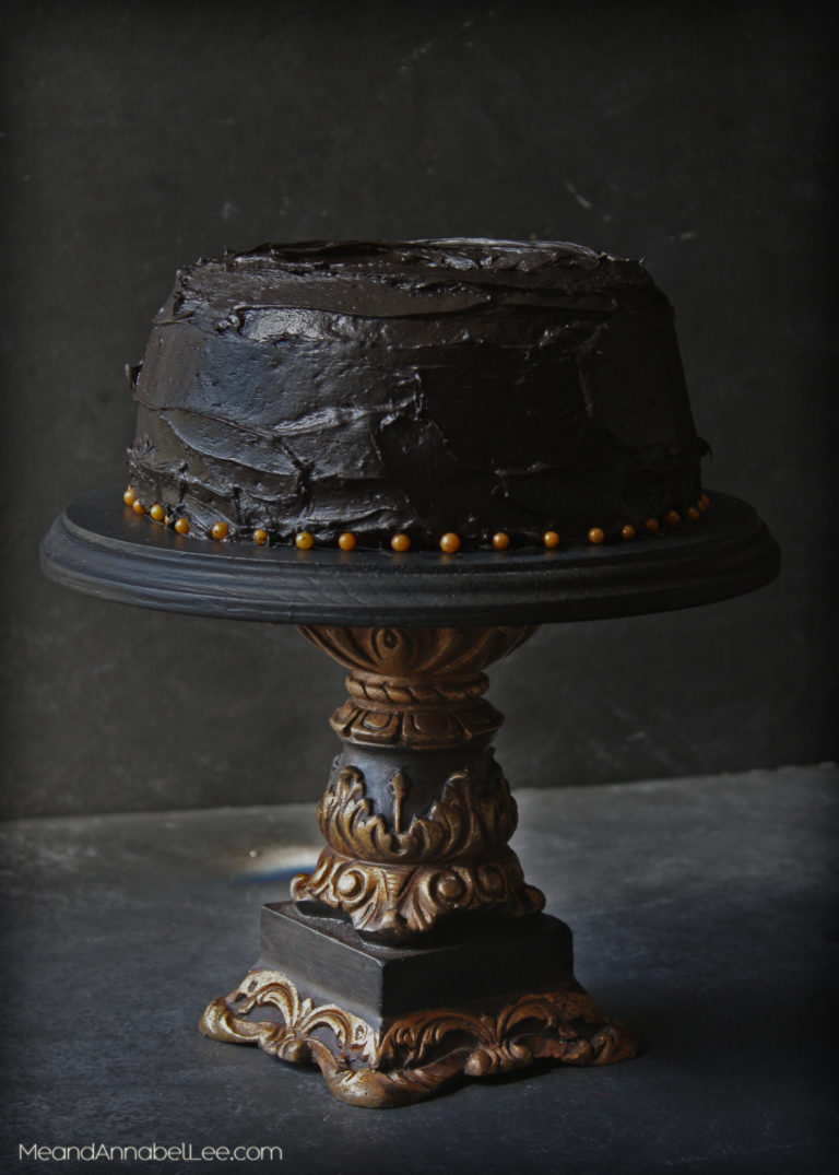 Fit For a King – Black & Gold Gothic Cake Stand – Trash to Treasure ...