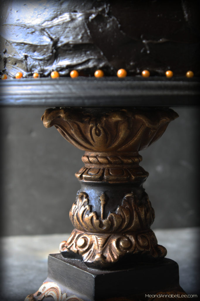 Fit For a King – Black & Gold Gothic Cake Stand – Trash to Treasure ...